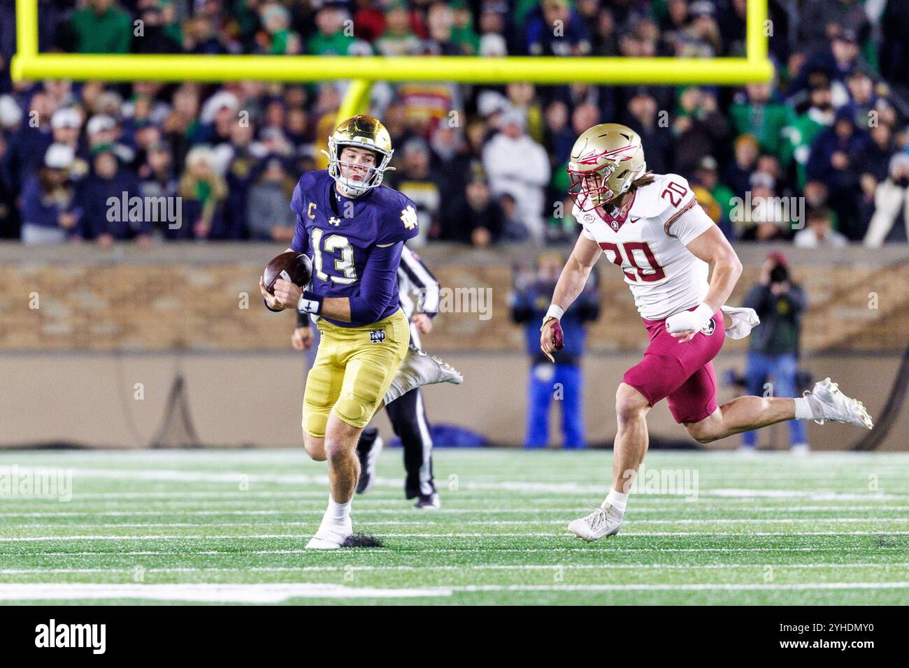 South Bend, Indiana, USA. 09th Nov, 2024. Notre Dame quarterback Riley ...