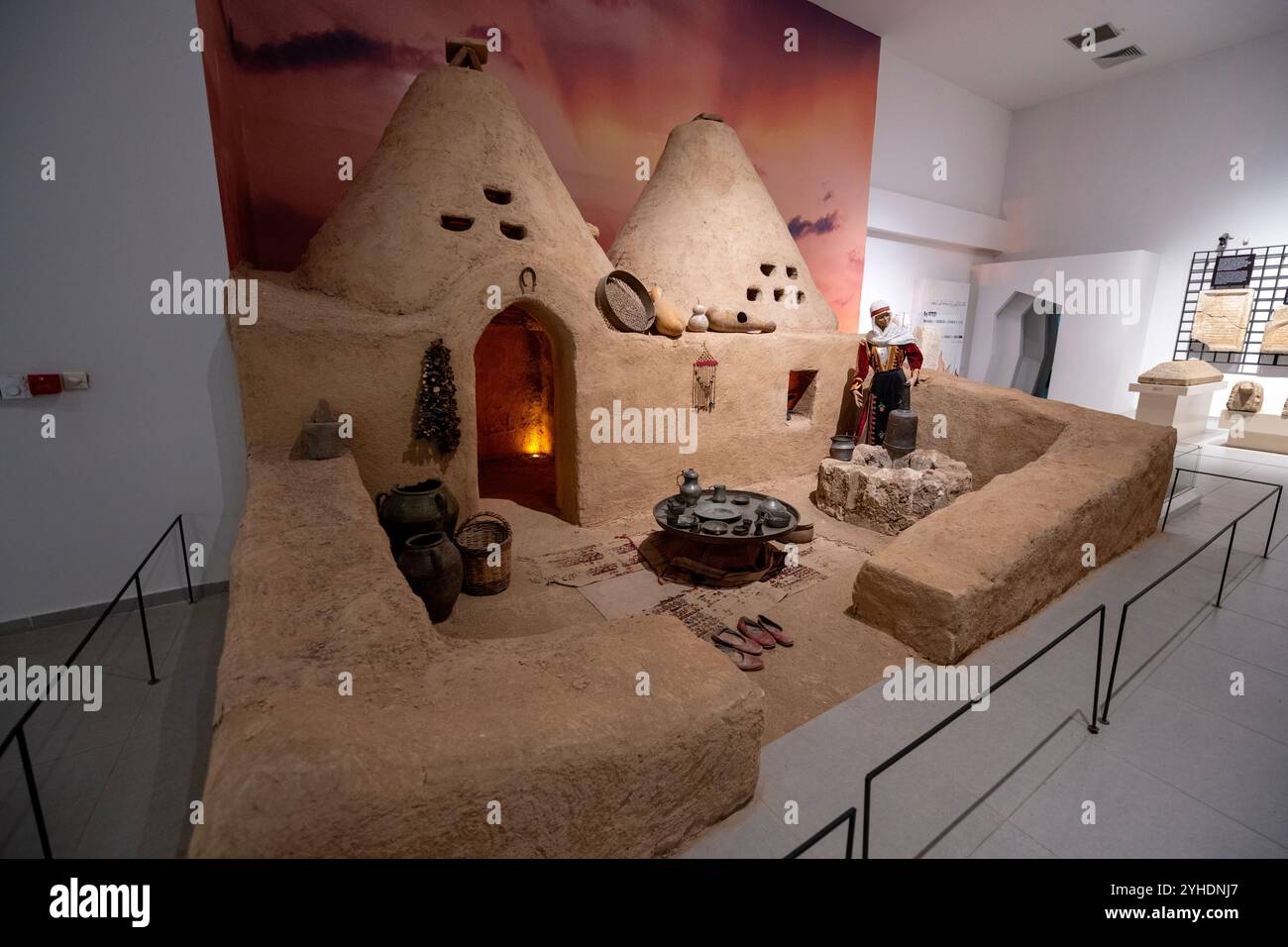 Replica of traditional mud brick conical houses of Harran, Şanlıurfa Museum Turkiye Stock Photo ...