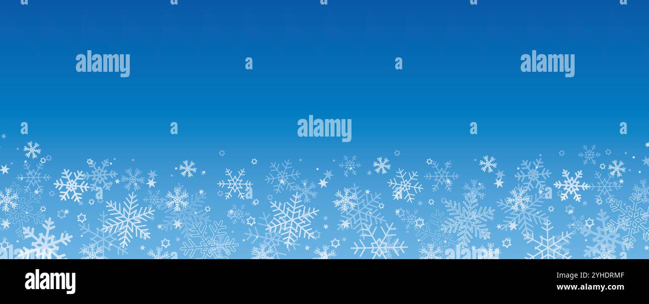 blue christmas banner with snowflake border vector illustration Stock ...