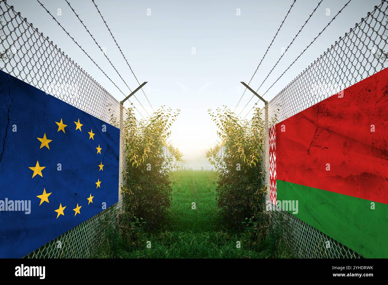 Bavaria, Germany - November 11, 2024: Europe and Belarus country flags ...