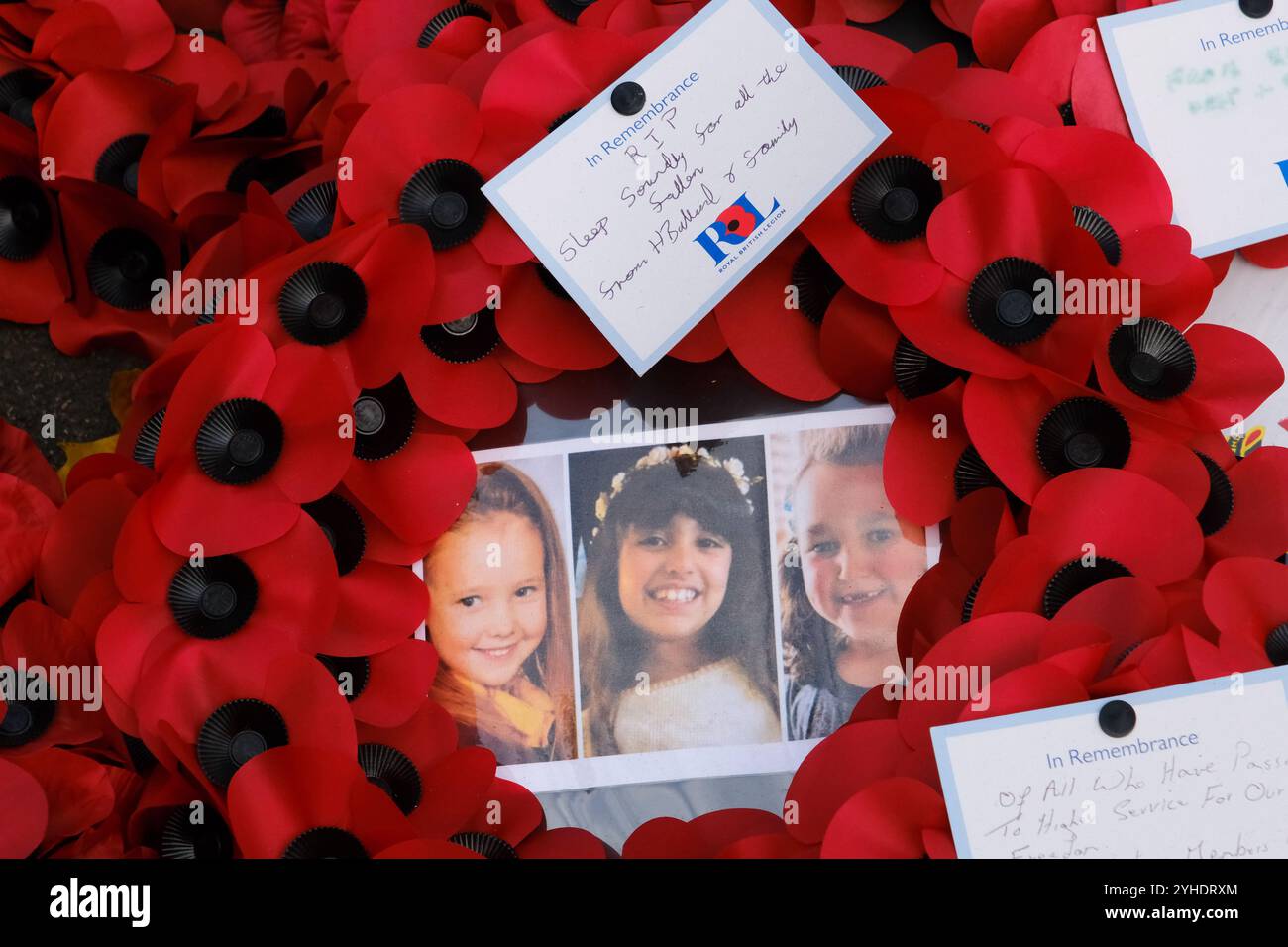 Cenotaph, London, UK. 11th Nov 2024. A wreath for the three girls ...
