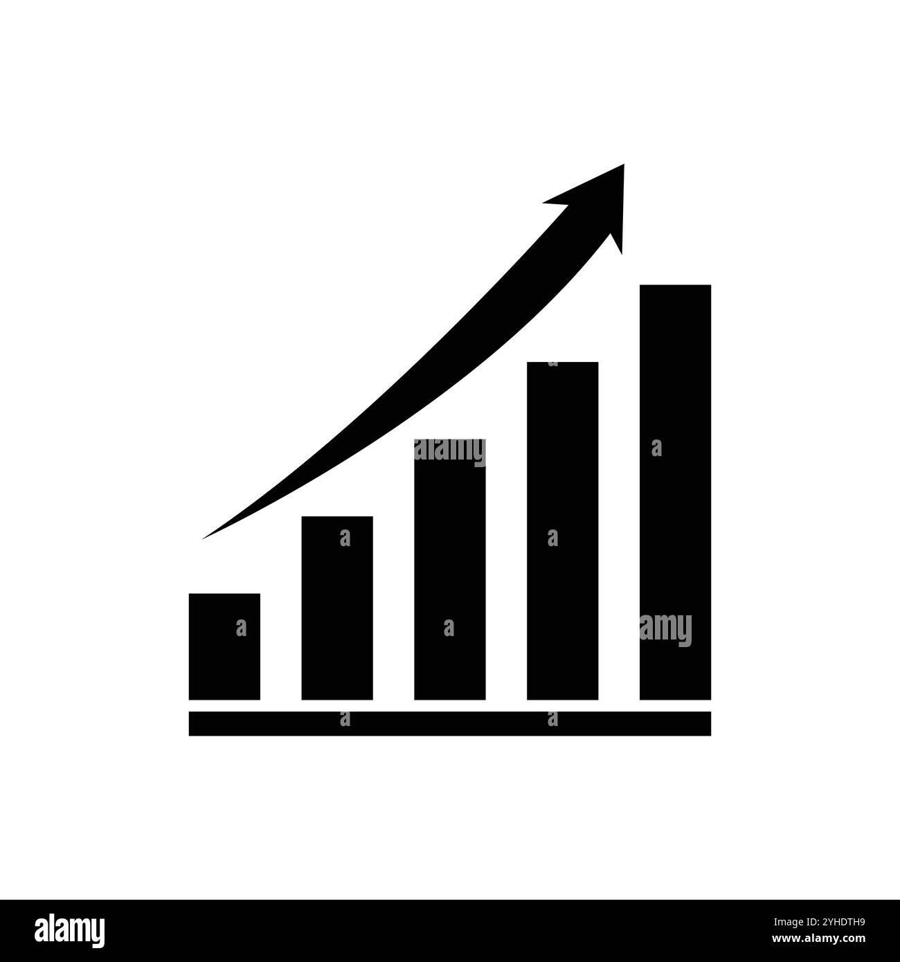 Growing graph icon growth Black and White Stock Photos & Images - Alamy