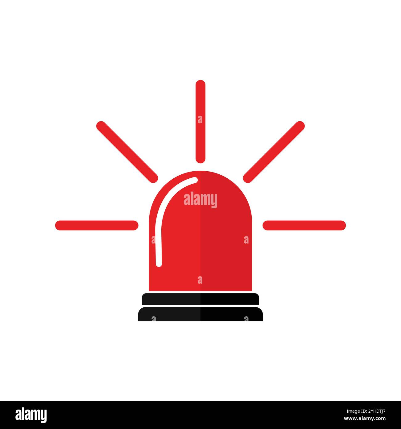 Emergency siren icon in flat style. warning sign, police alarm ...