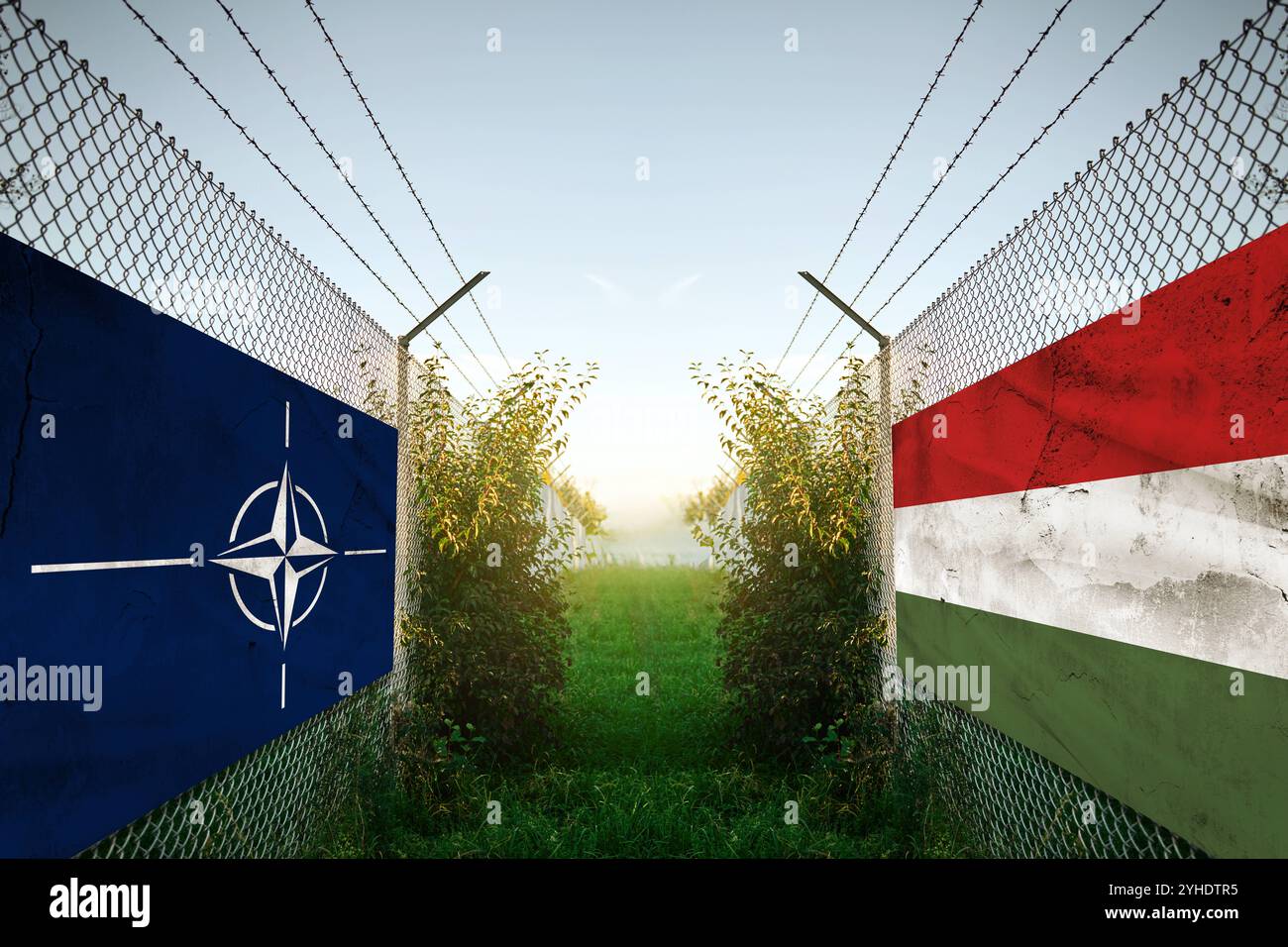 Bavaria, Germany - November 11, 2024: NATO and Hungary country flags on ...