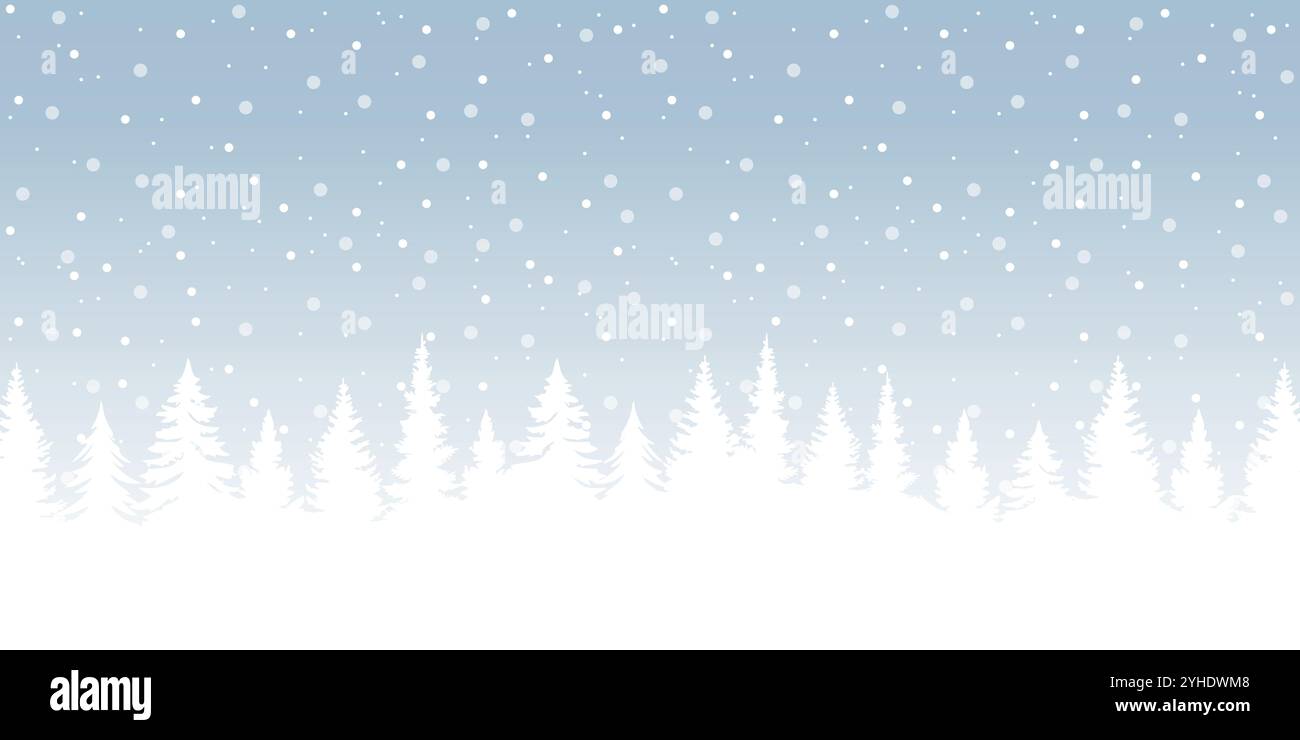 cold winter landscape fir border and snow background vector ...