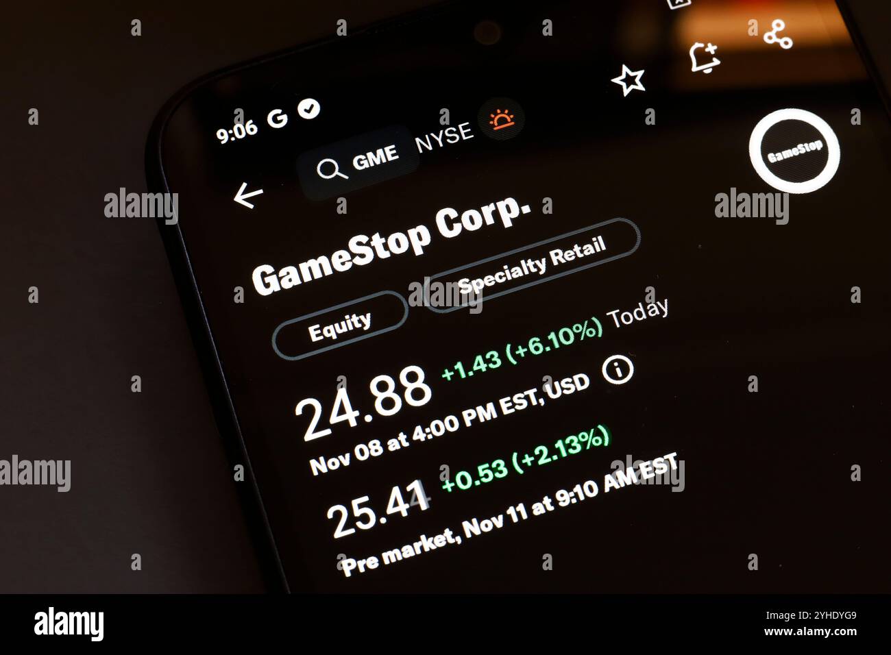 November 11, 2024, Brazil. In this photo illustration, the GameStop ...