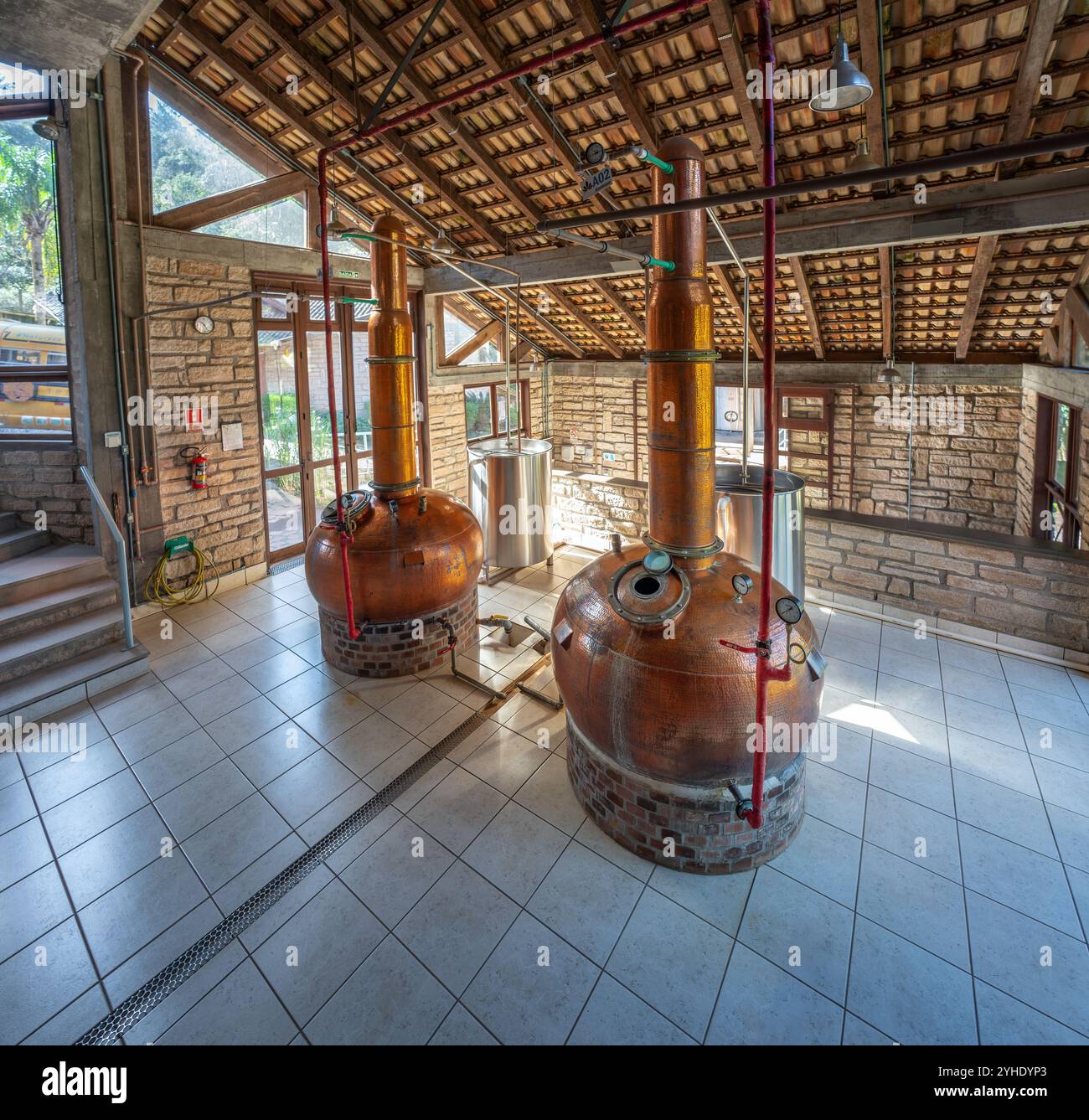 Copper Still for Cachaça distillation at Alambique Flor do Vale Cachaça ...