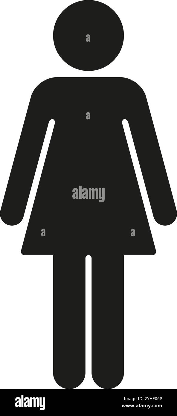 Single Female Human Figure Silhouette Icon. Woman Person Solid Symbol ...