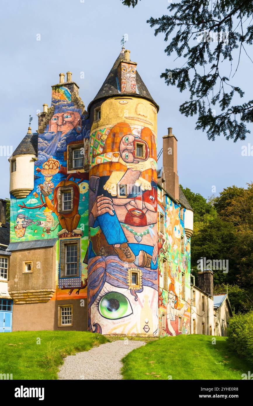 Kelburn castle with it's impressive fresco, Largs Ayrshire Scotland UK ...