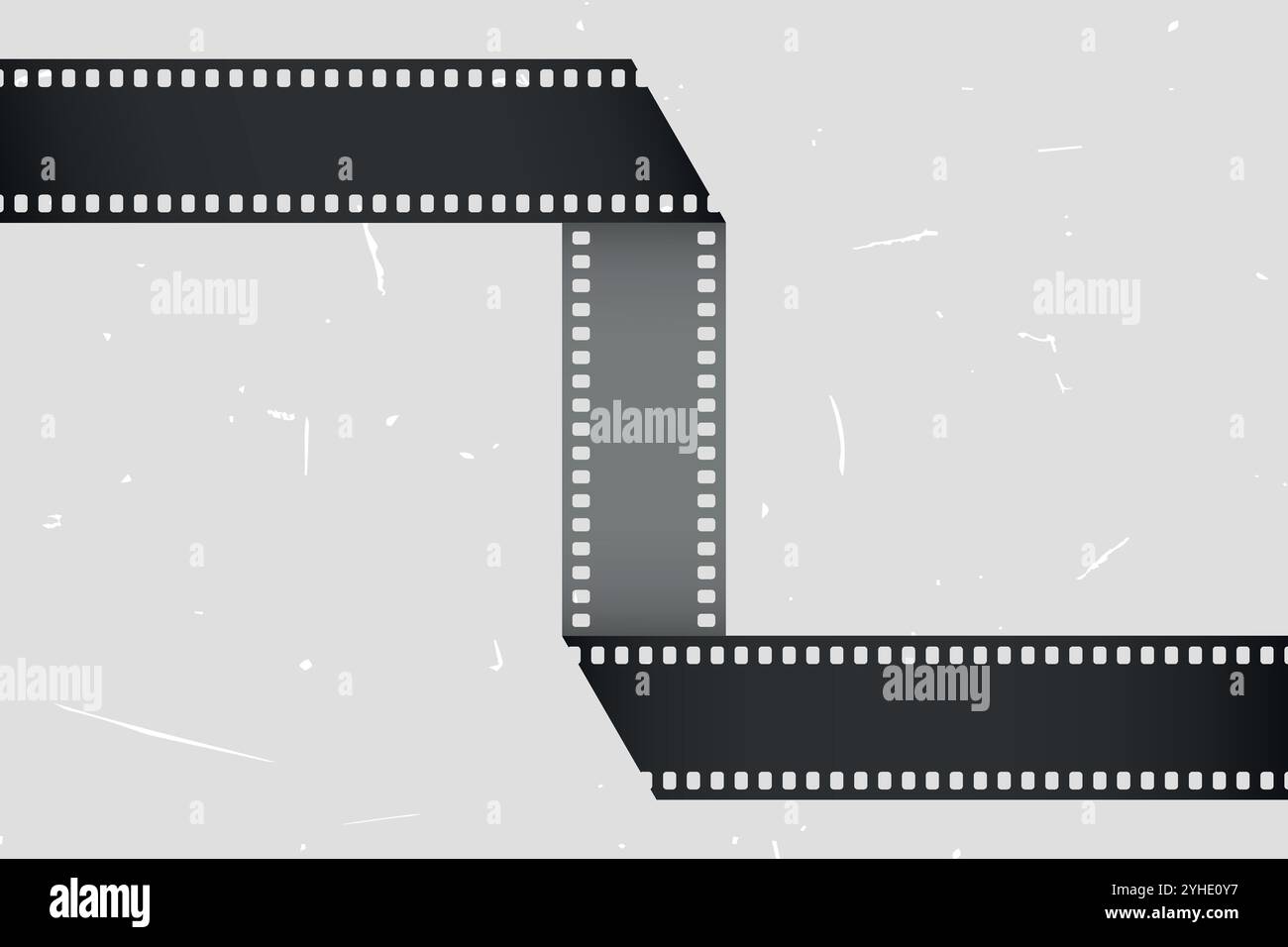 Folded movie film strip on grunge background. Vector illustration Stock ...