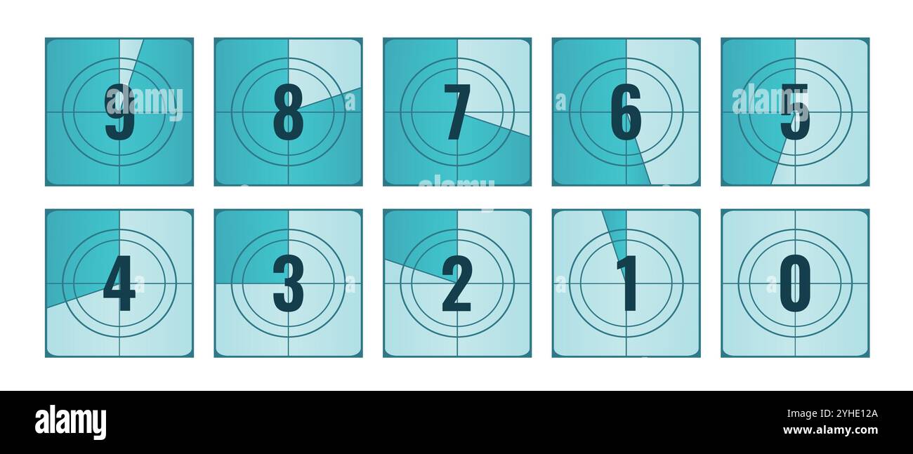 Old movie countdown screen Stock Vector Images - Alamy