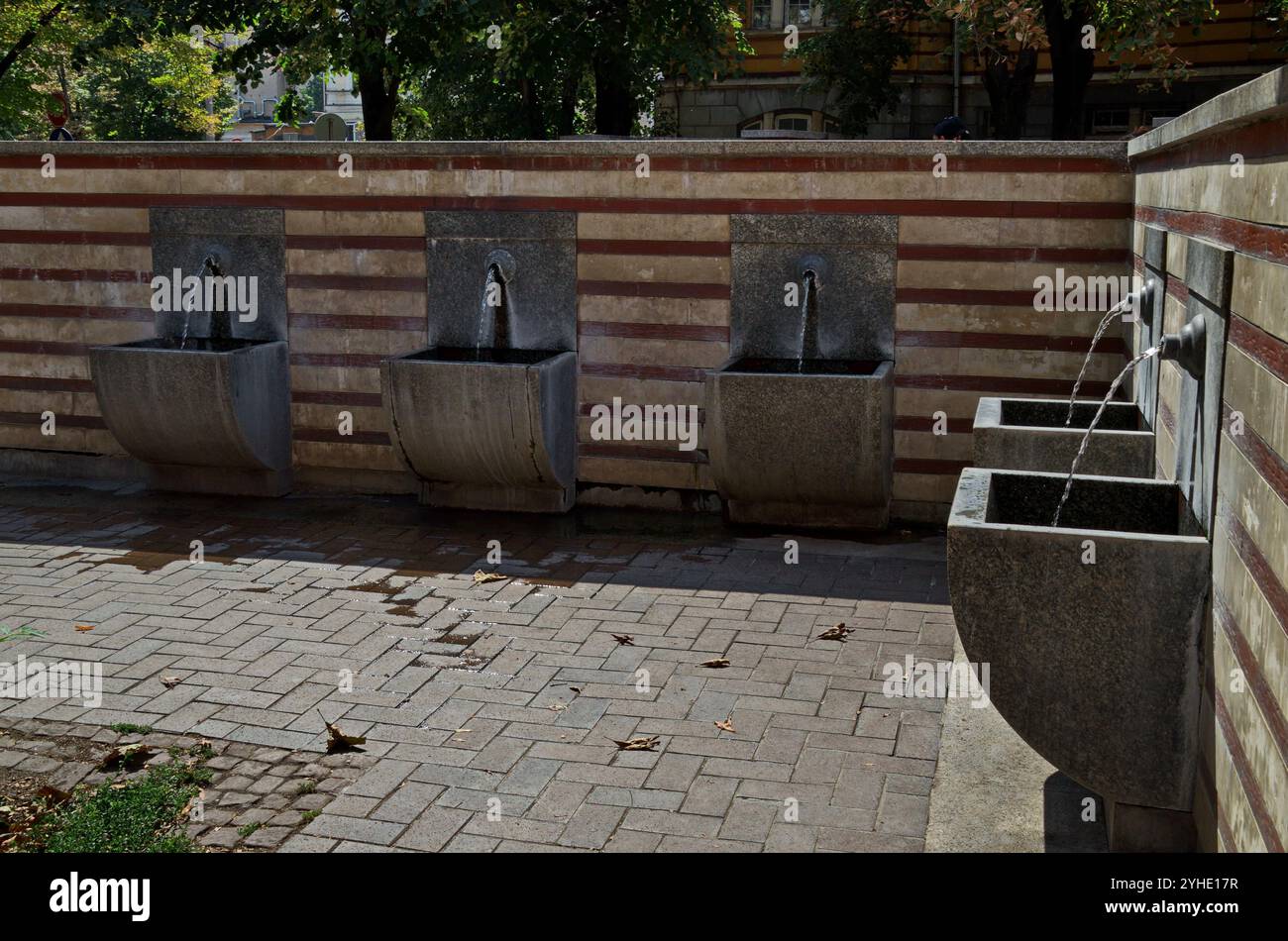 Fountains with Sofia mineral water, part of the Central Mineral Bath complex, Sofia, Bulgaria ...