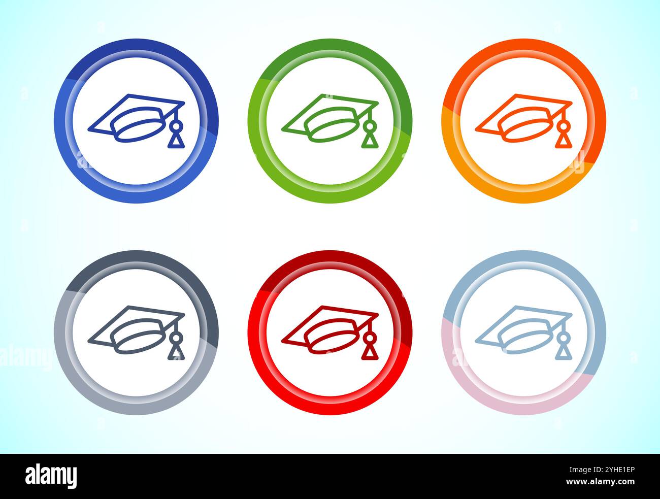 Graduation hat icon design, academic cap icon for apps and websites ...