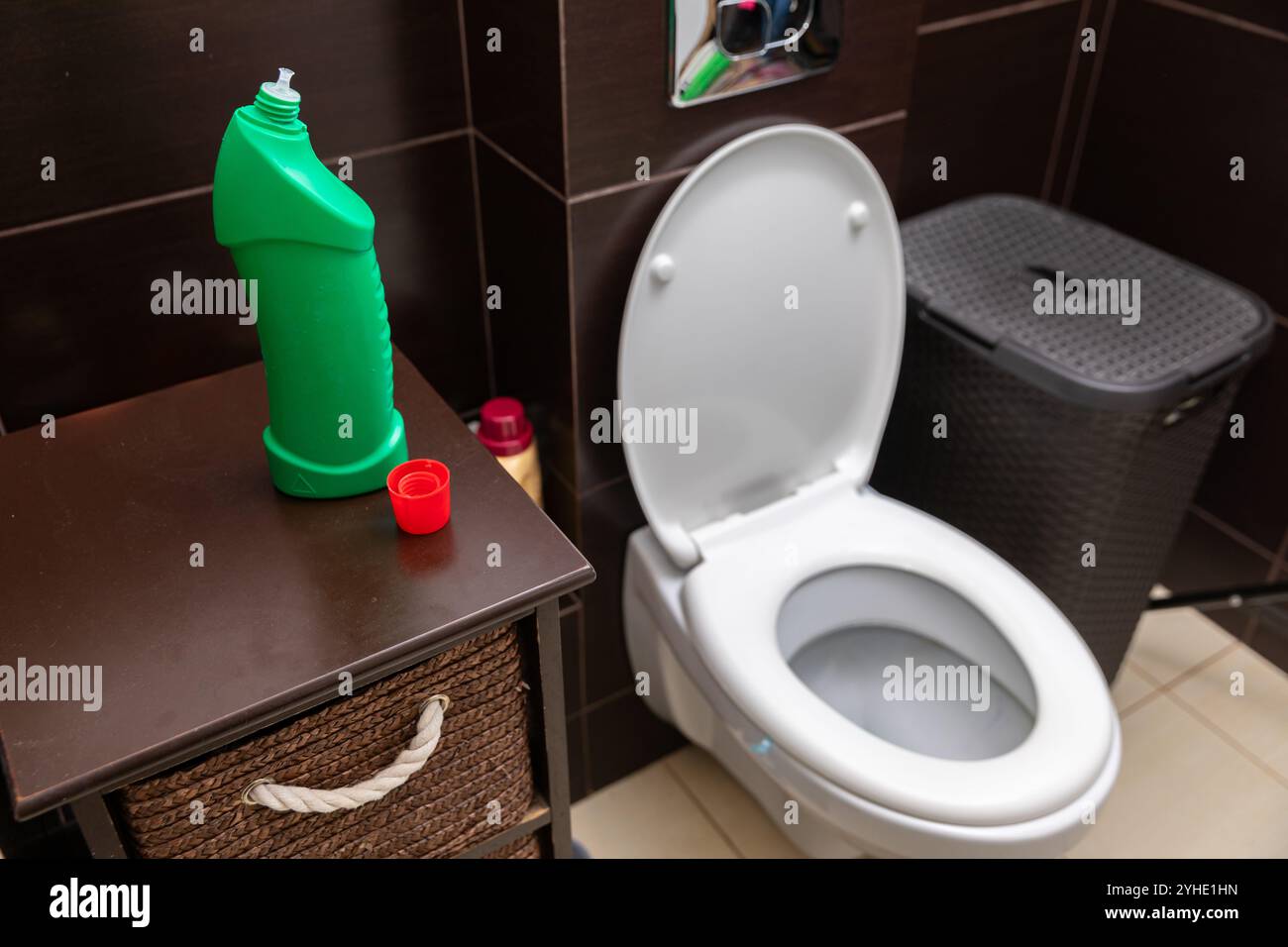 A Clean and WellOrganized Bathroom Featuring a Toilet and Essential ...