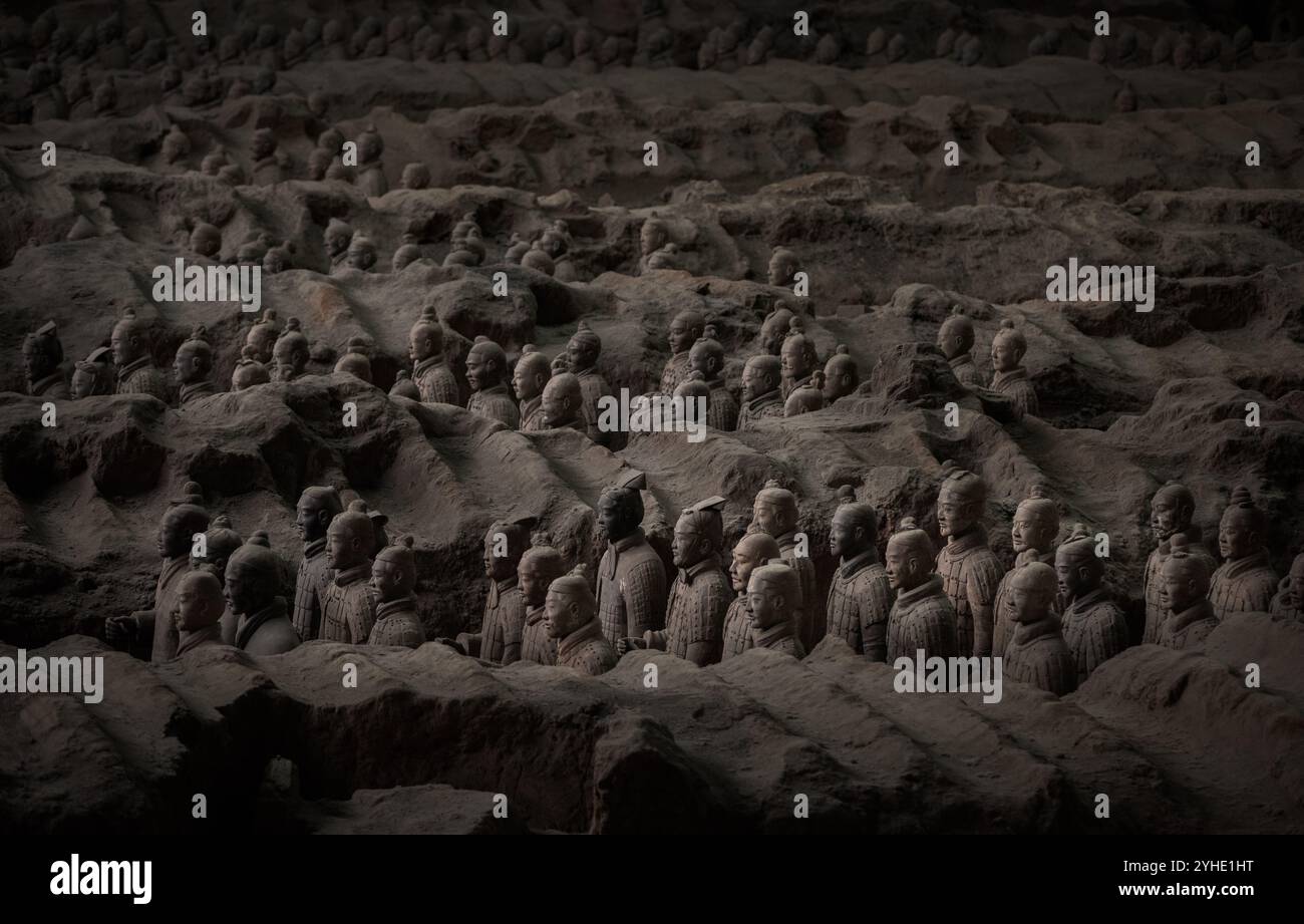 Terracotta Army at the Qin Terracotta Warriors and Horses Museum in Xi ...