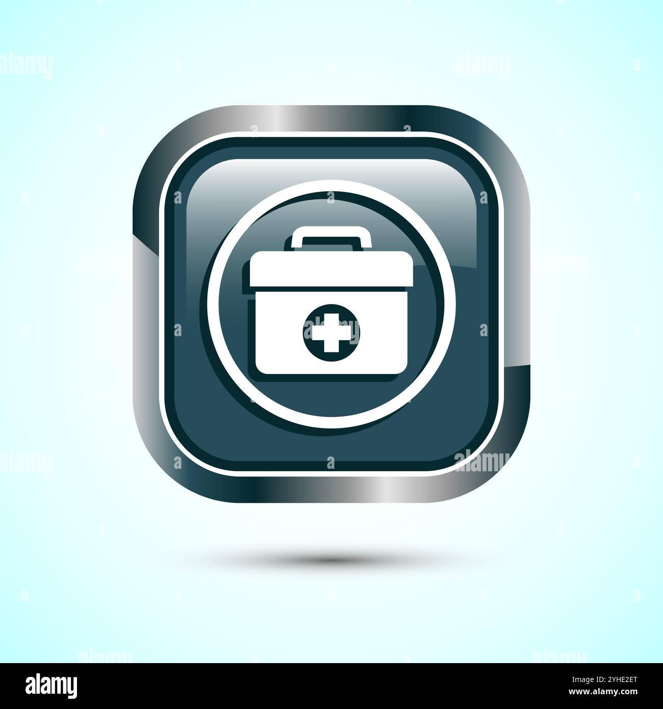 Medical first aid kit icon, Medicine emergency box health care sign ...