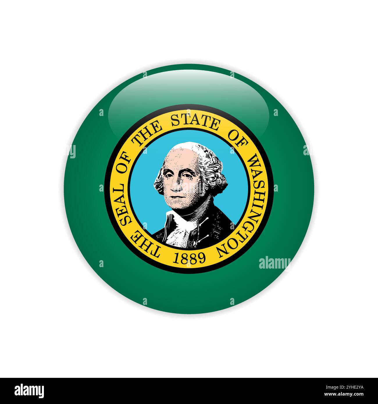 Flag Washington button Stock Vector Image & Art - Alamy