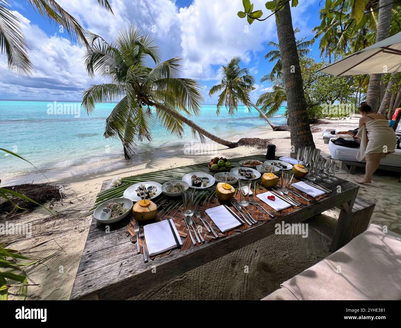 Hotel COMO Maalifushi on the Maldives Thaa-Atoll in the Indian Ocean in ...