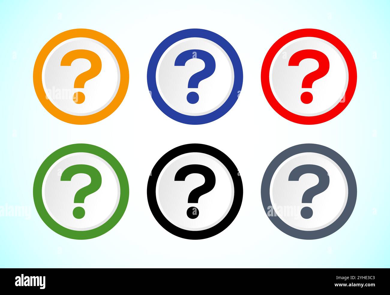 Question mark flat icon set for apps and websites Stock Vector Image ...