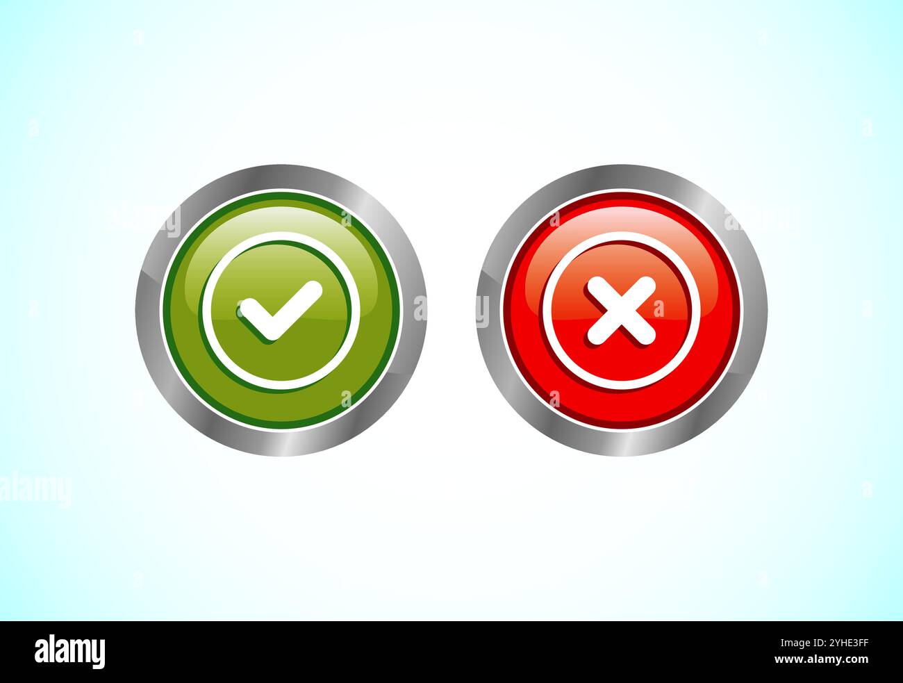 Yes and No badges, Check mark and cross mark icons Stock Vector Image ...