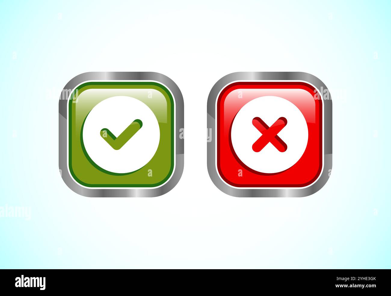 Yes and No badges, Check mark and cross mark icons Stock Vector Image ...