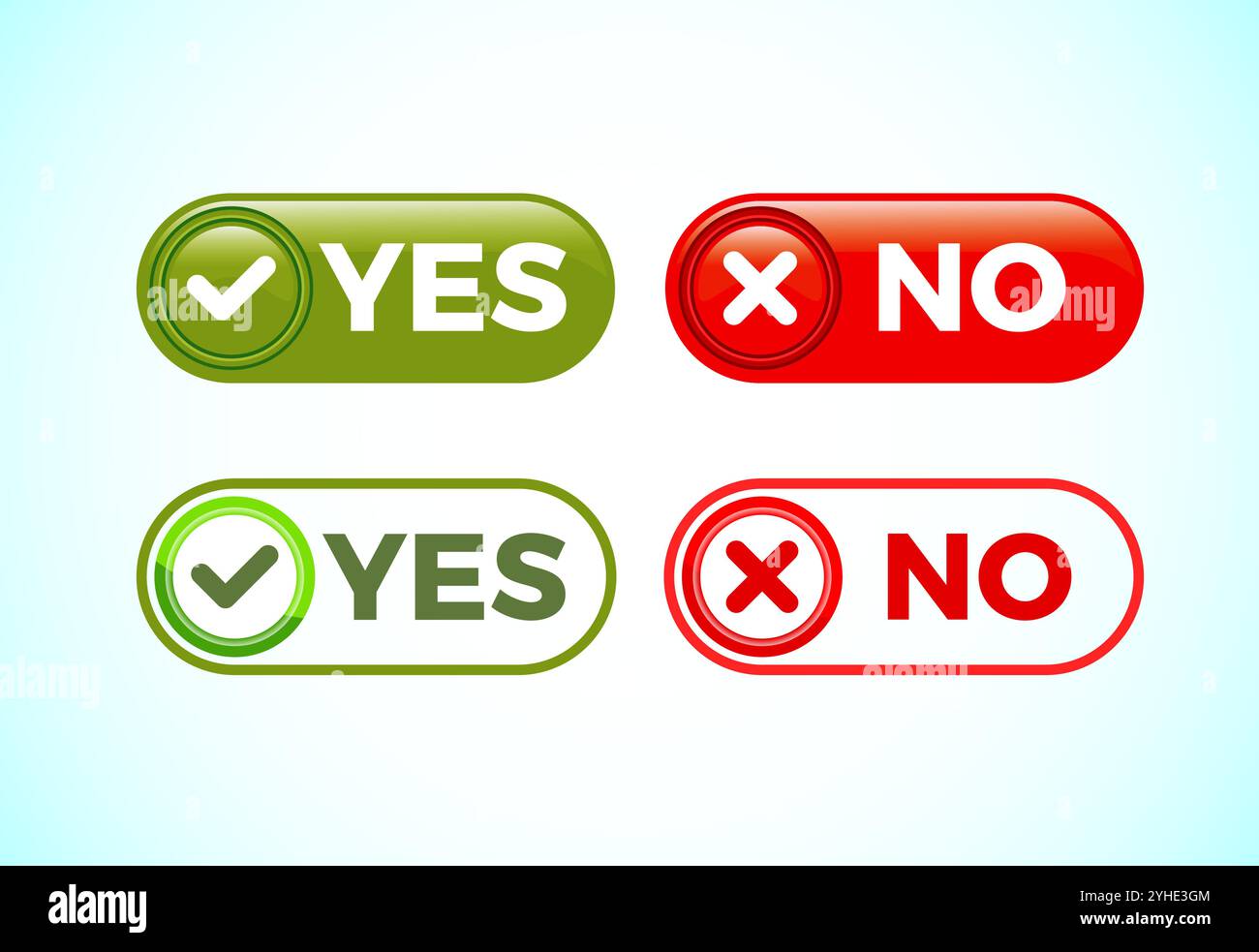 Yes and No badges, Check mark and cross mark icons Stock Vector Image ...