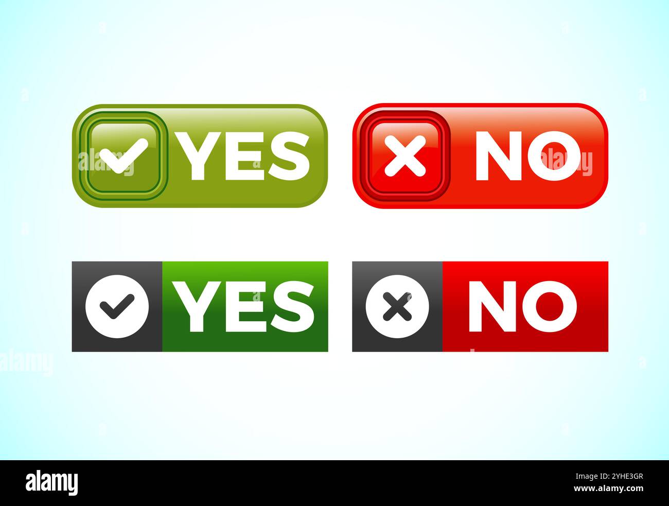 Yes and No badges, Check mark and cross mark icons Stock Vector Image ...