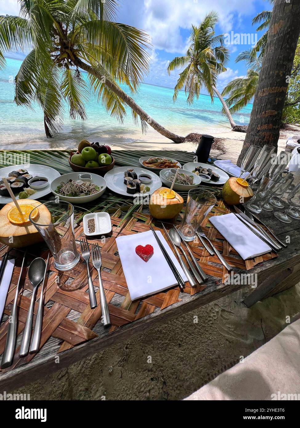 Hotel COMO Maalifushi on the Maldives Thaa-Atoll in the Indian Ocean in ...