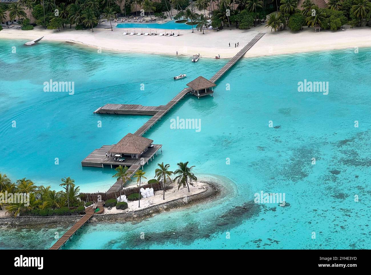 Hotel COMO Maalifushi on the Maldives Thaa-Atoll in the Indian Ocean in ...