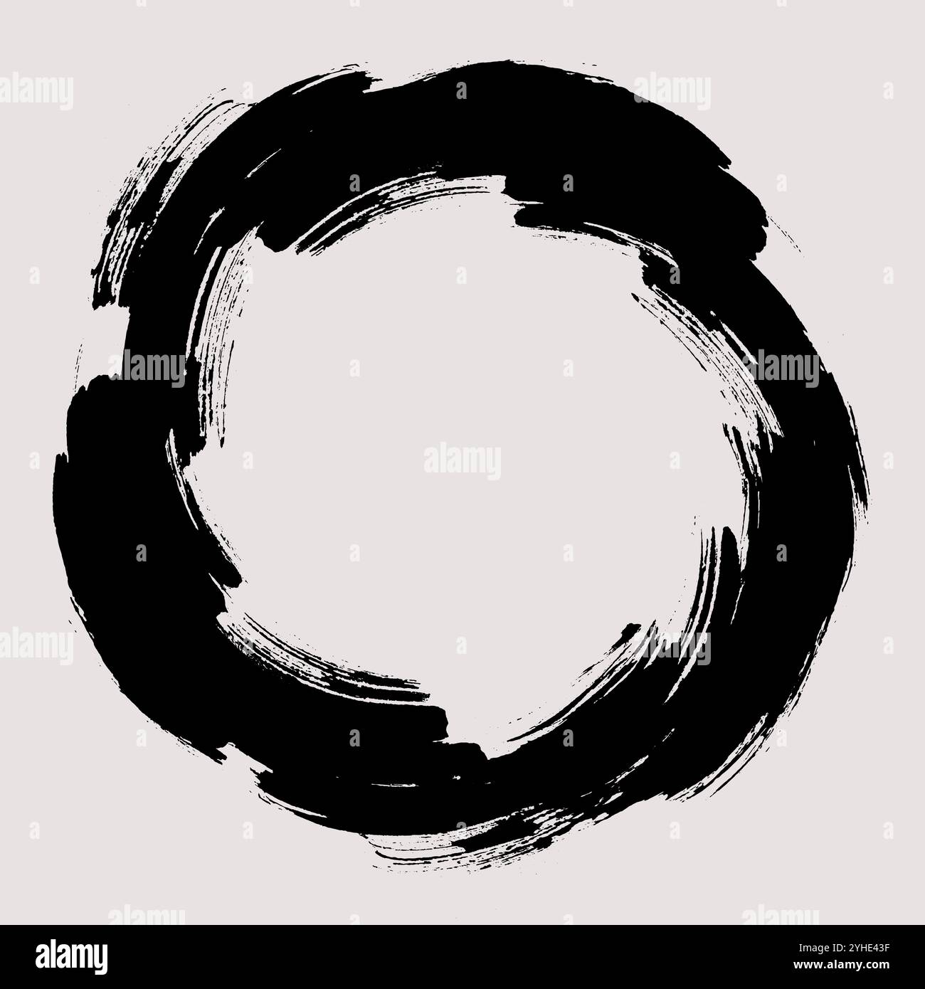 Circle brush stroke vector. Painted circle frame. Abstract textured ...