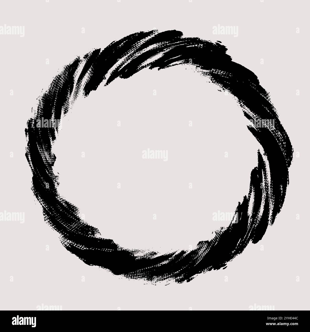 Circle brush stroke vector. Painted circle frame. Abstract textured ...