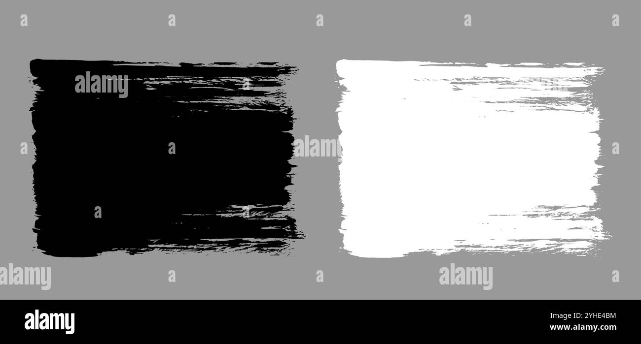 Brush strokes vector. Painted rectangle banners Stock Vector Image ...