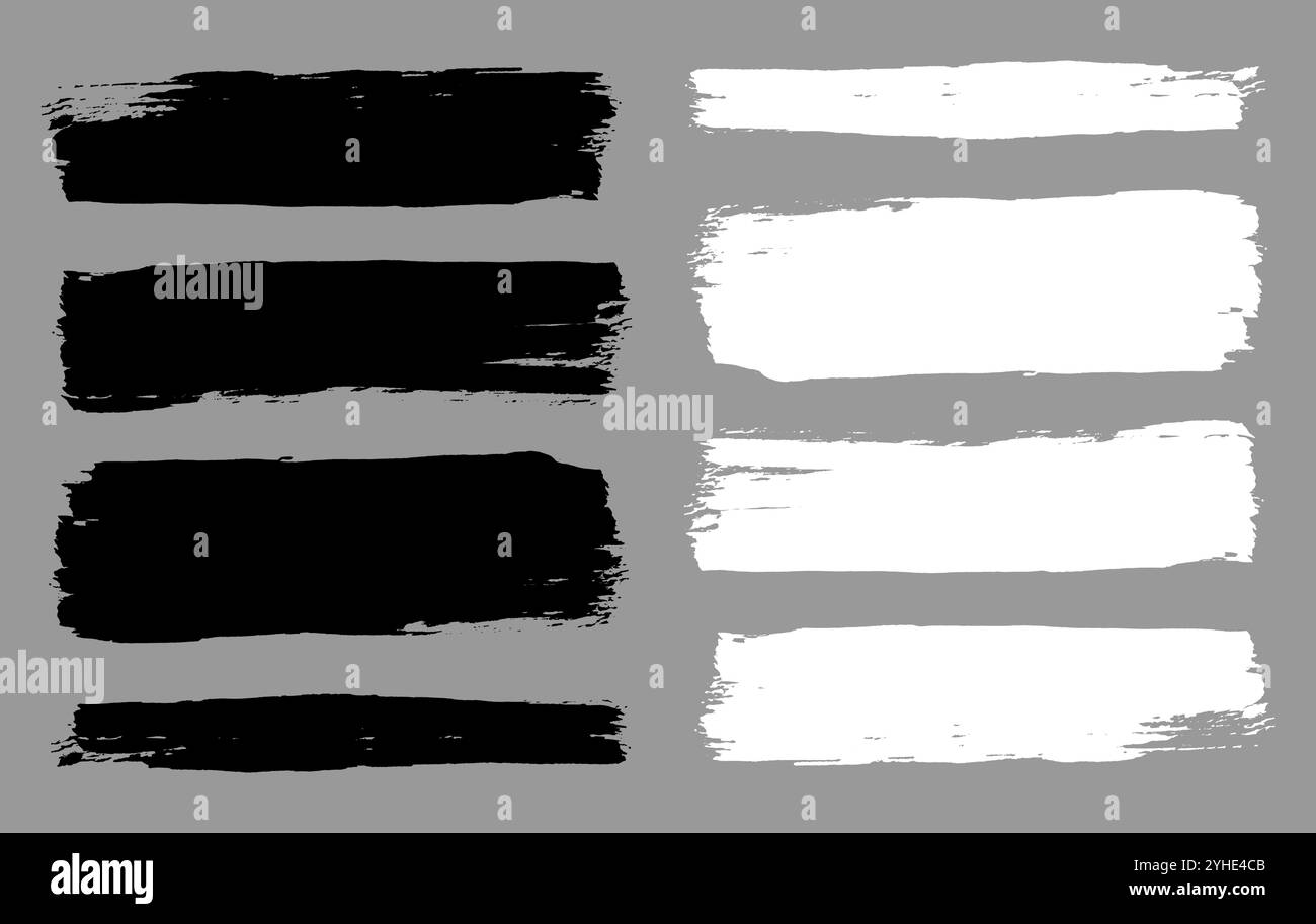 Brush strokes vector. Line and rectangle banners Stock Vector Image ...