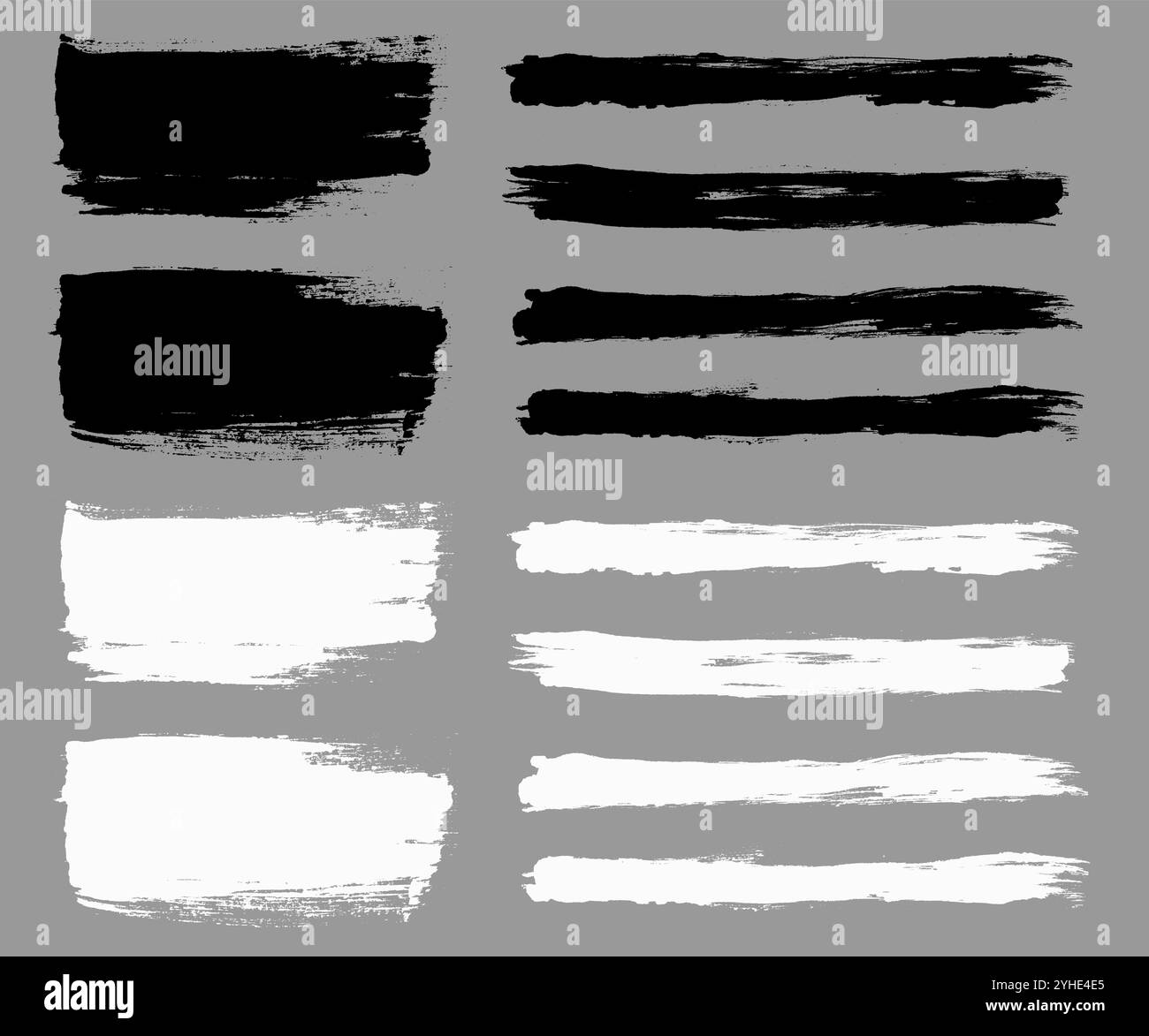 Brush strokes vector. Line and rectangle banners Stock Vector Image ...