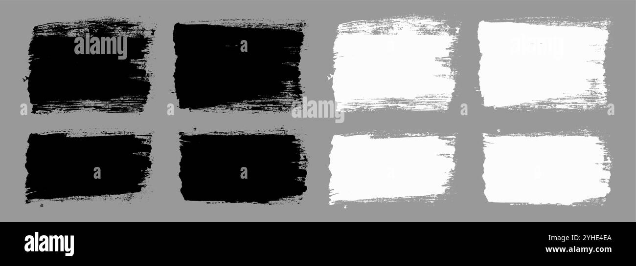 Brush strokes vector. Line and rectangle banners Stock Vector Image ...