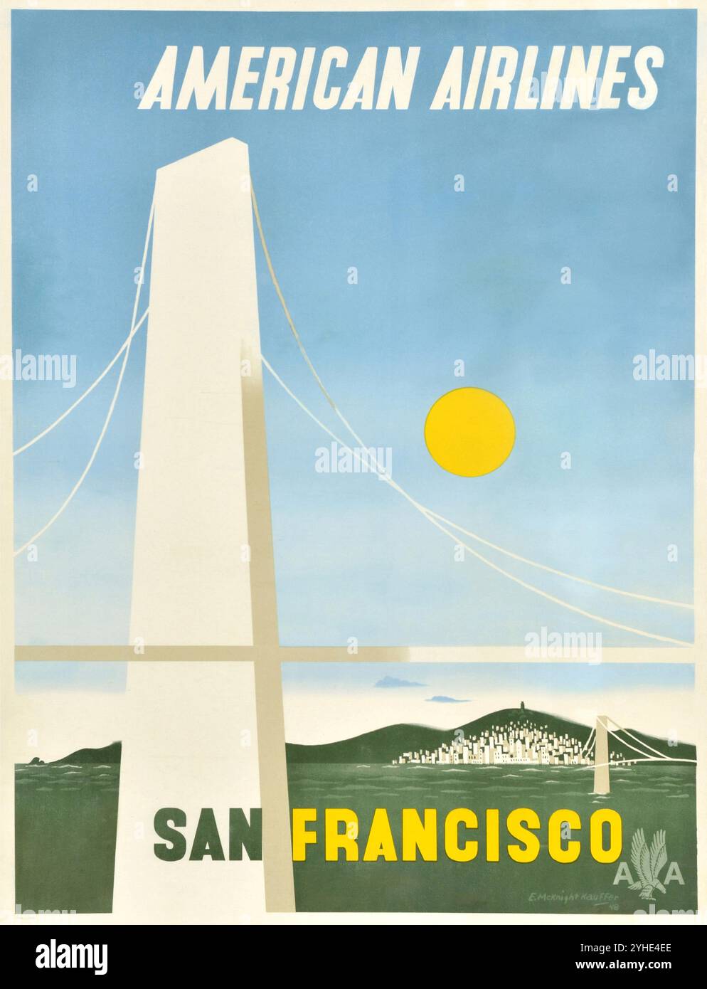 Vintage Airlines Travel Poster for American Airlines: San Francisco ...