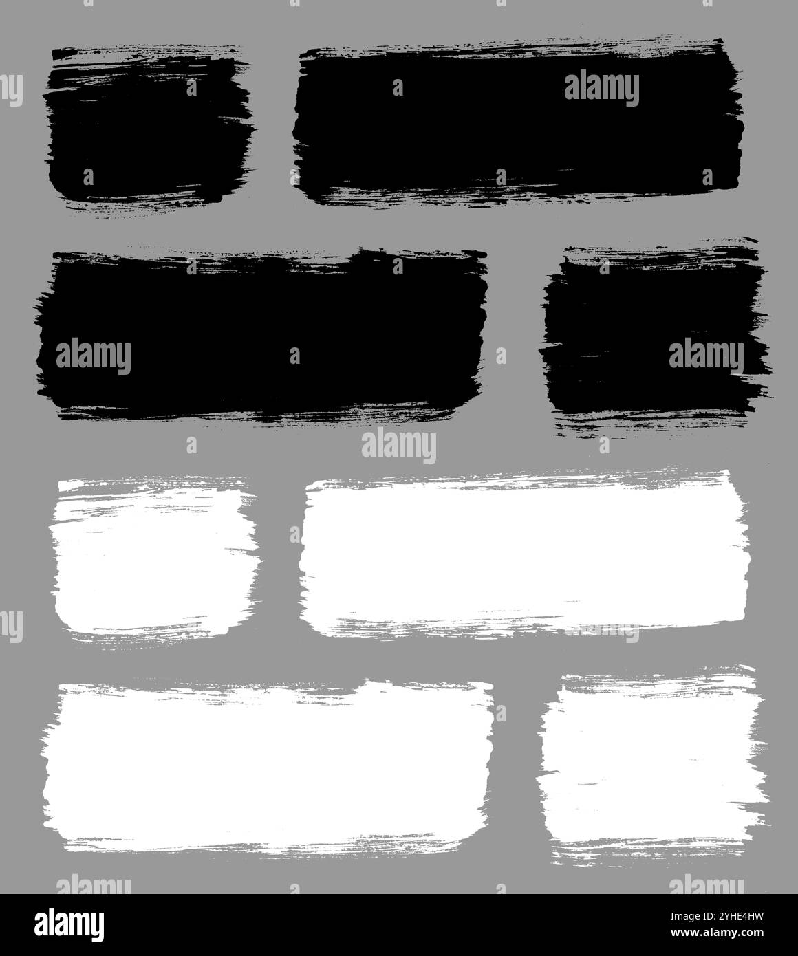 Brush strokes vector. Line and rectangle banners Stock Vector Image ...