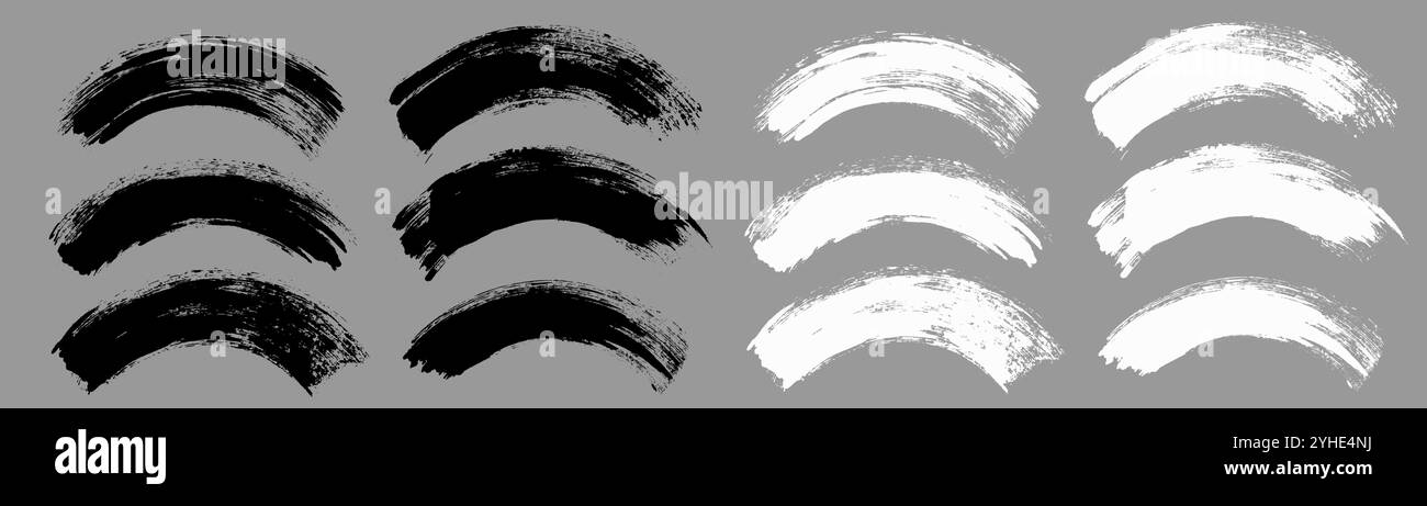 Brush stroke vector. Painted curves, arc lines Stock Vector Image & Art ...