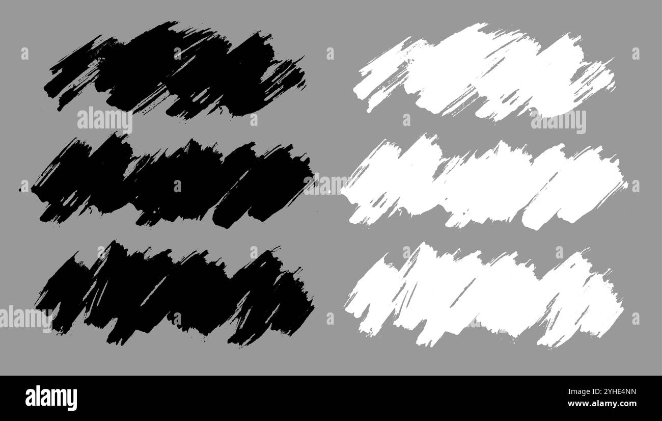 Brush strokes vector. Line and rectangle banners Stock Vector Image ...