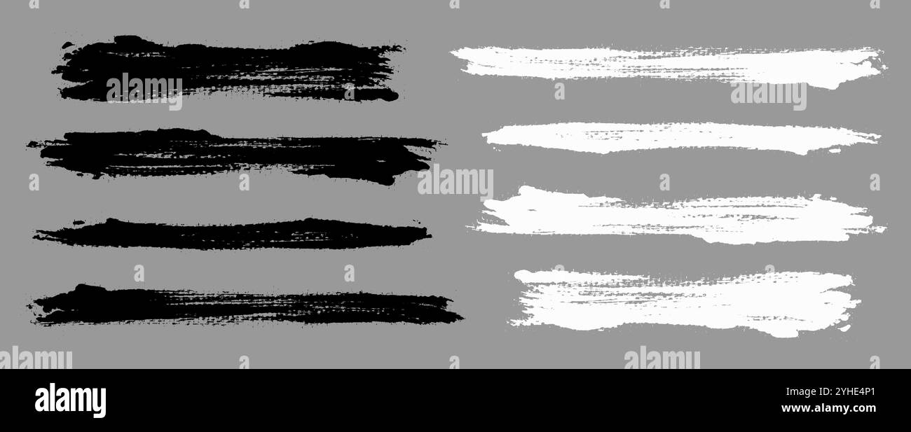 Brush strokes vector. Line and rectangle banners Stock Vector Image ...