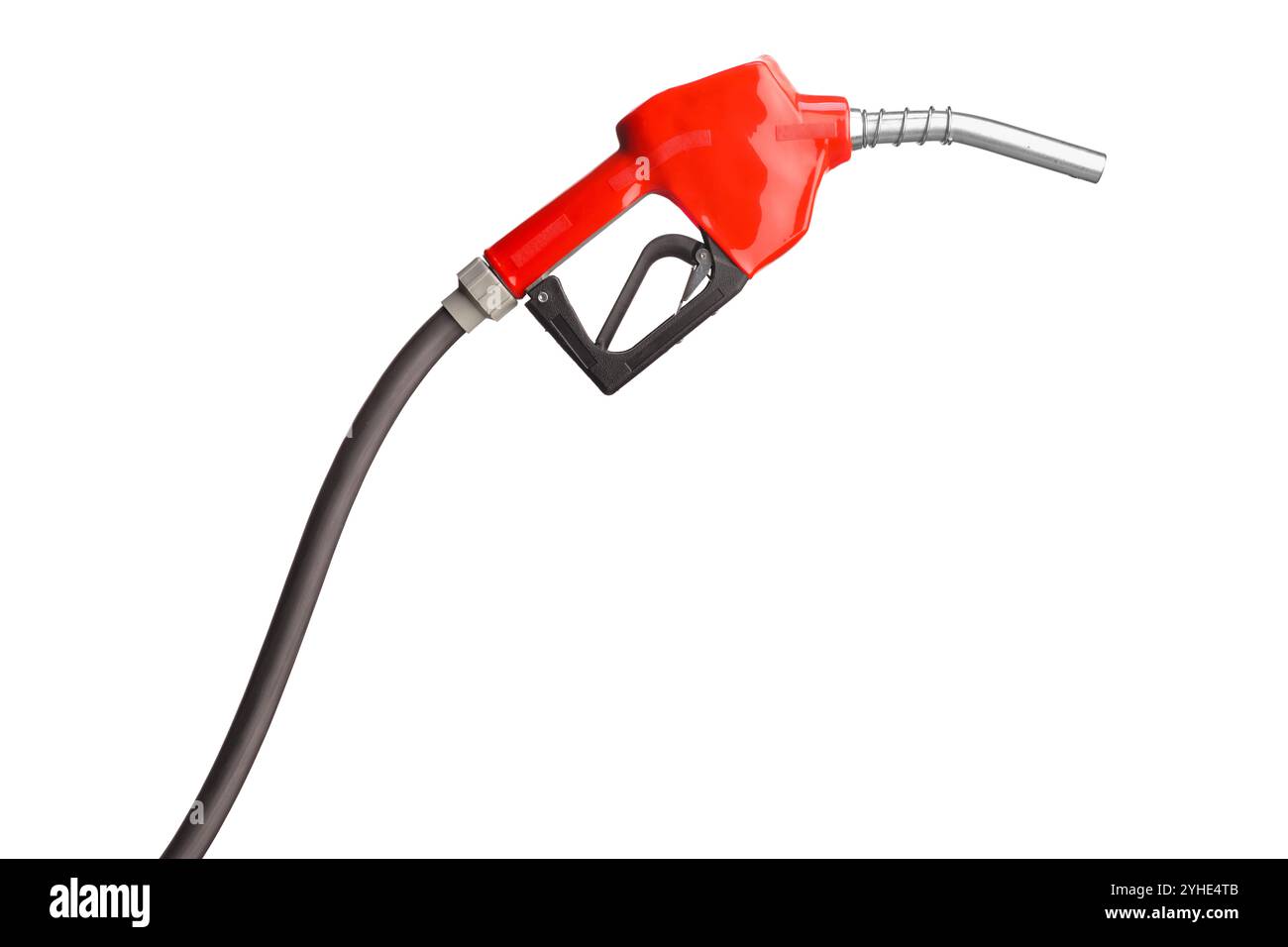 Red petrol refueling gun isolated on white background Stock Photo - Alamy