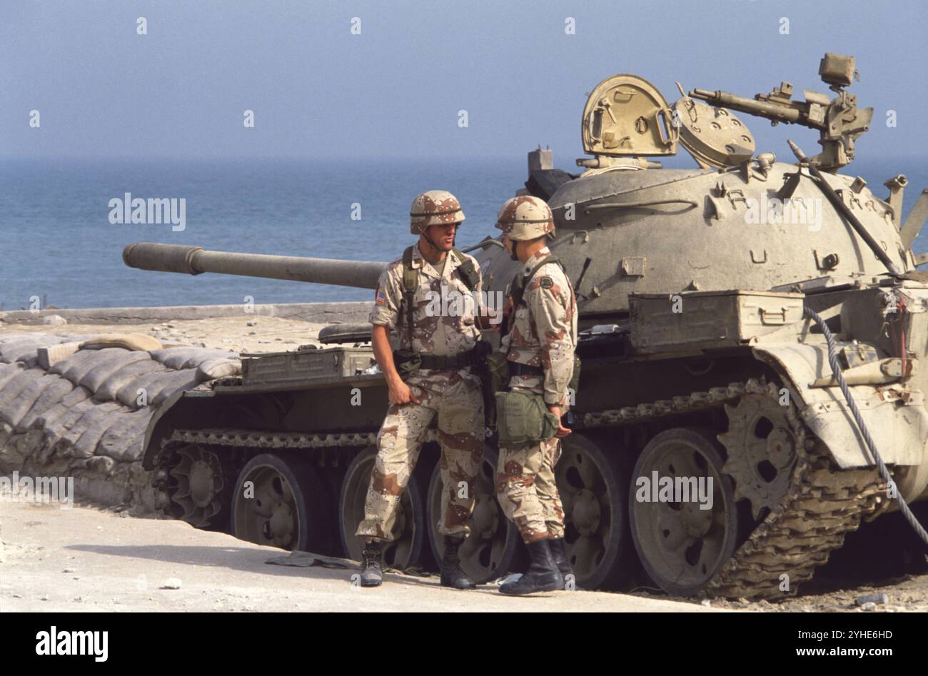 First Gulf War: 10th March 1991 U.S. Army soldiers stand next to an ...