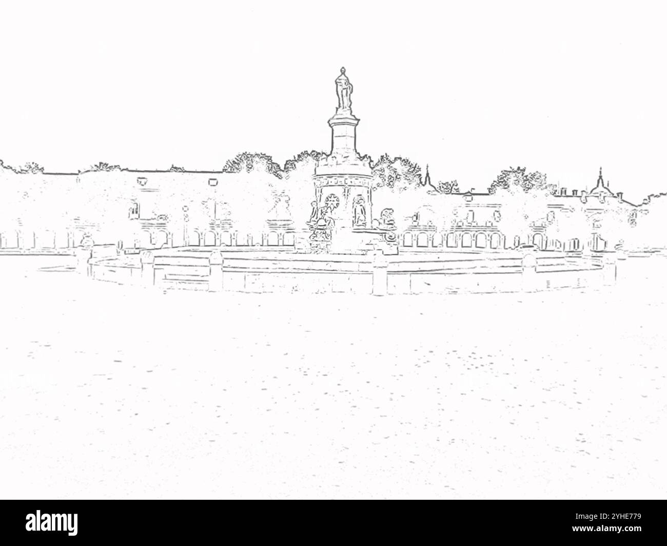 drawing view of architecture in the city of aranjuez in spain Stock ...