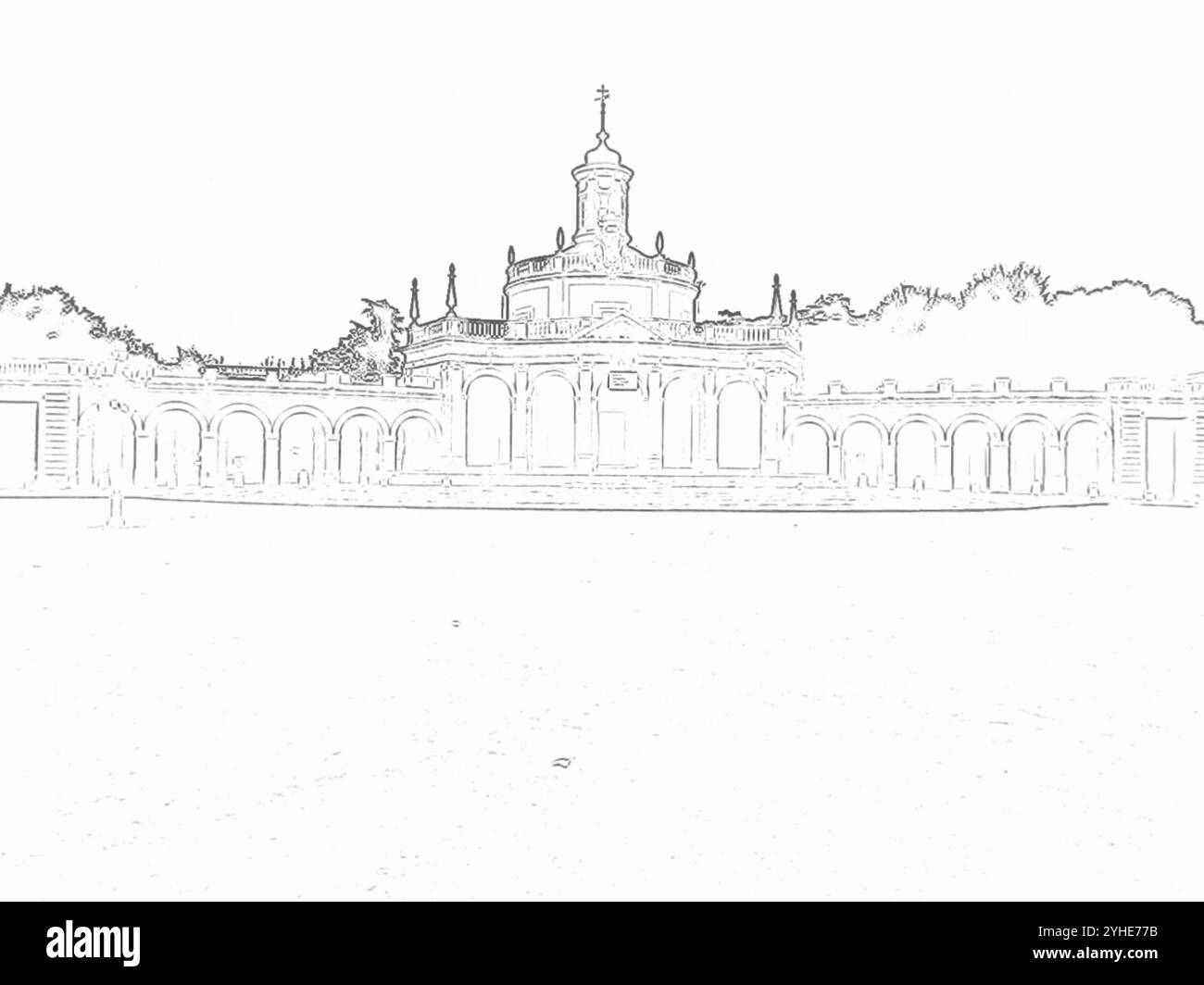 drawing view of architecture in the city of aranjuez in spain Stock ...