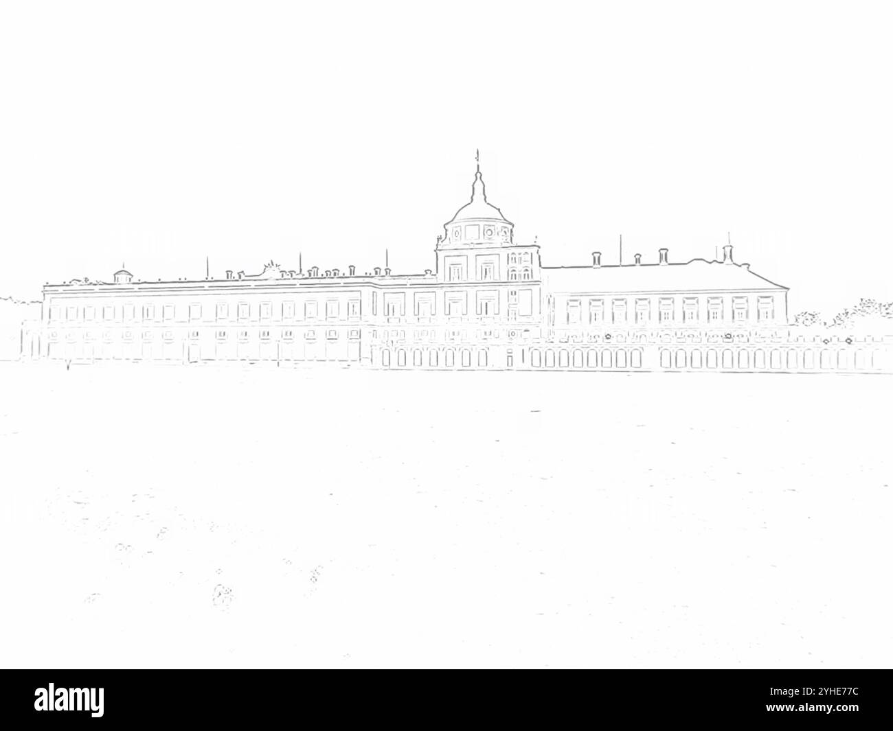 drawing view of architecture in the city of aranjuez in spain Stock ...