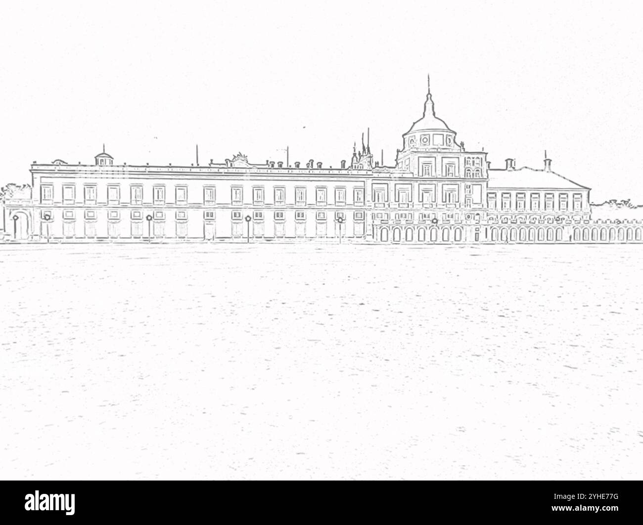 drawing view of architecture in the city of aranjuez in spain Stock ...