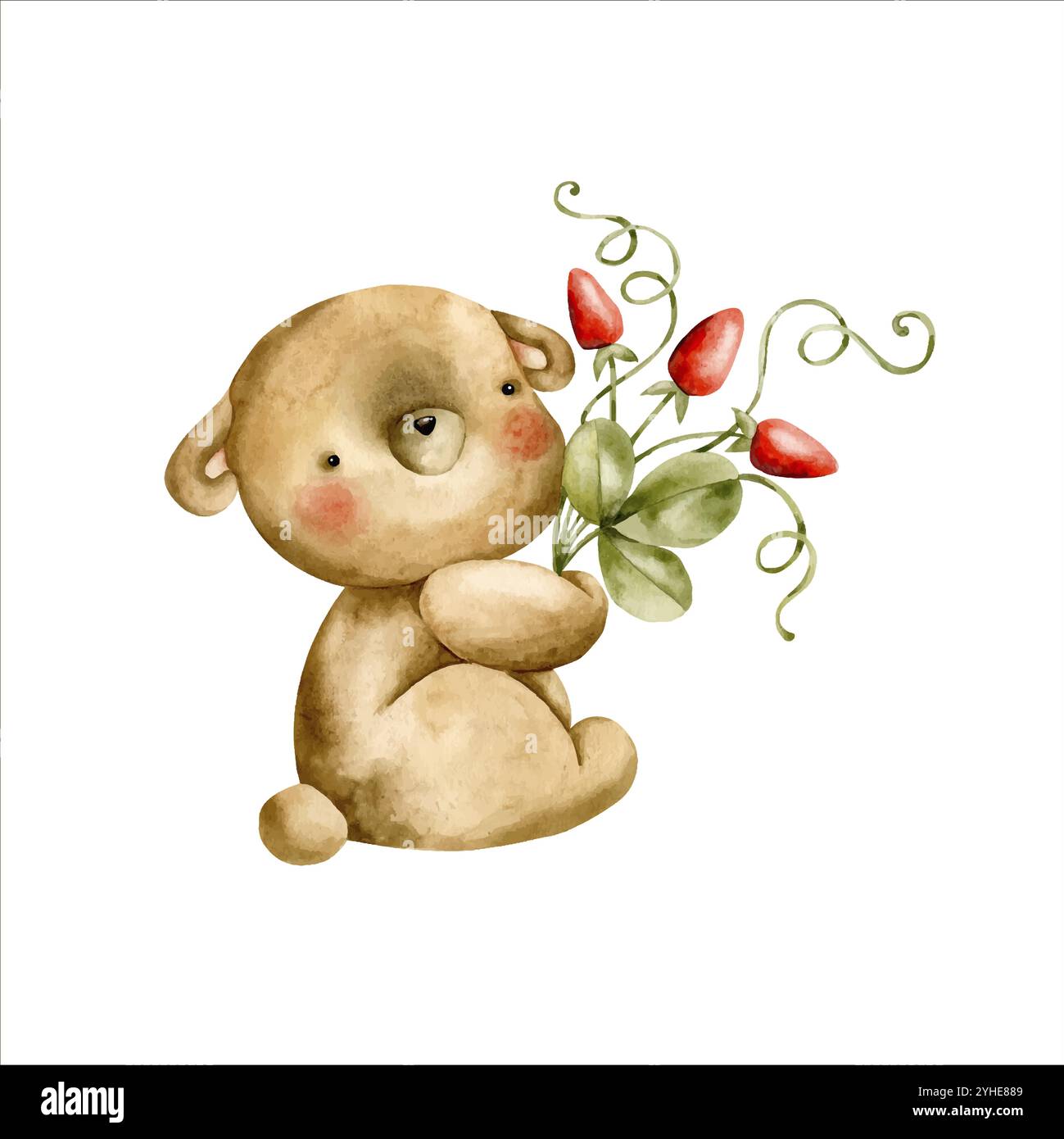 Watercolor cute illustration Stock Vector Images - Alamy