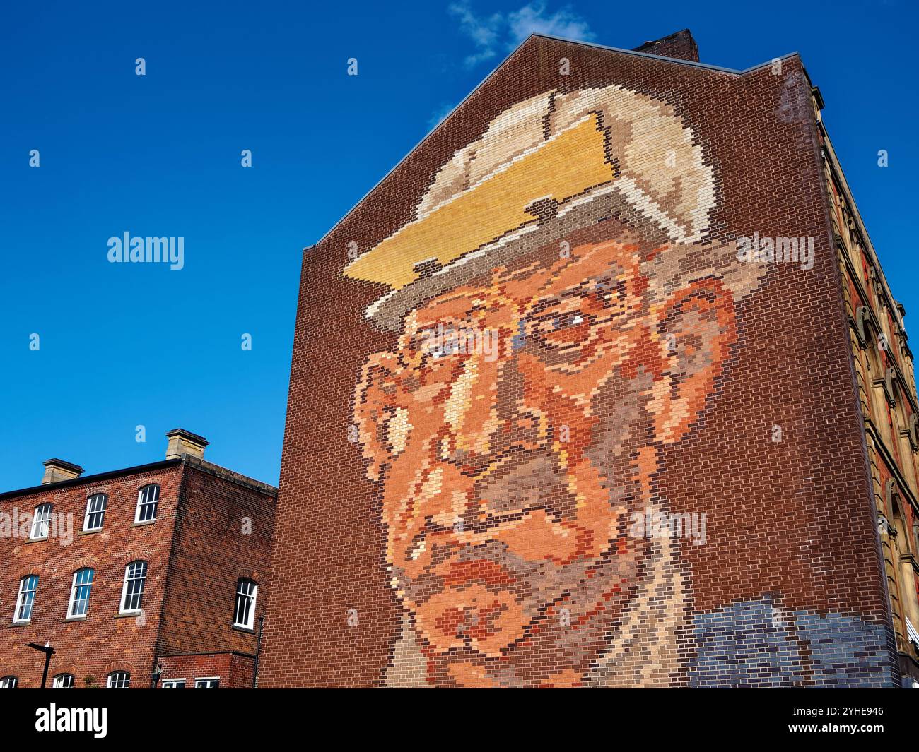 UK, South Yorkshire, Sheffield, The Steelworker Mural Stock Photo - Alamy