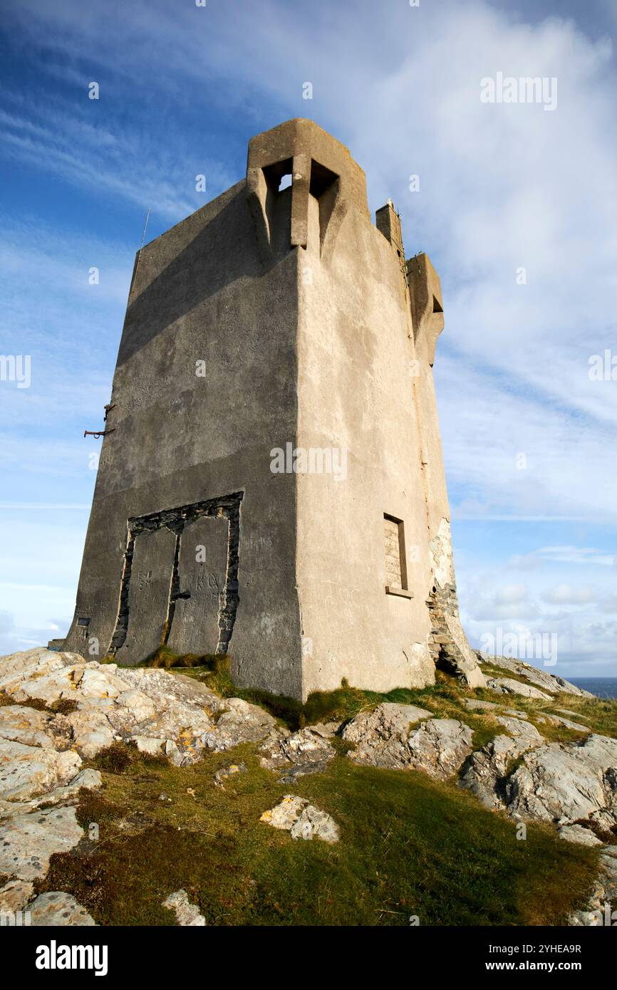 signal tower on banbas crown old derelict coastguard lookout station malin head, county donegal ...