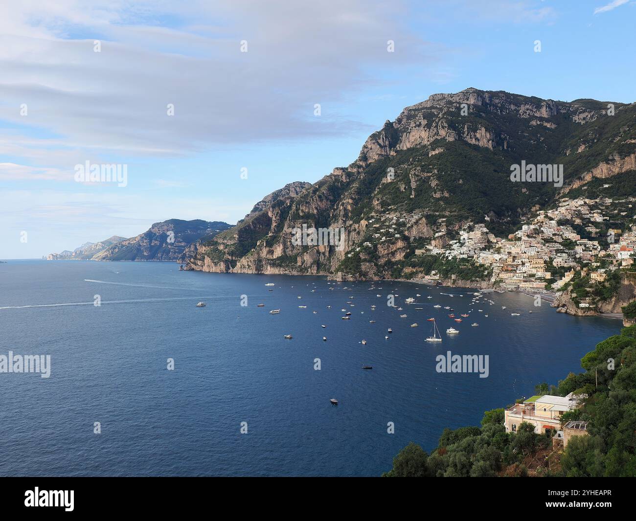Panoramic view of Positano, Amalfi Coast, province of Salerno, Sorrento ...